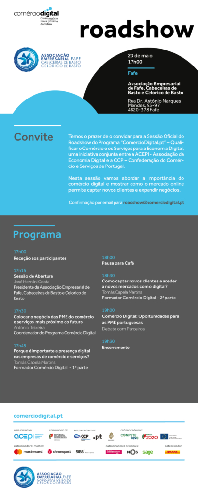 Roadshow do Programa "Comércio Digital" – Aefafe